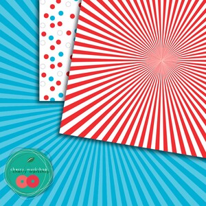 Cat in the Hat Dr Seuss Inspired Digital Paper cat Hat Digital Paper ...