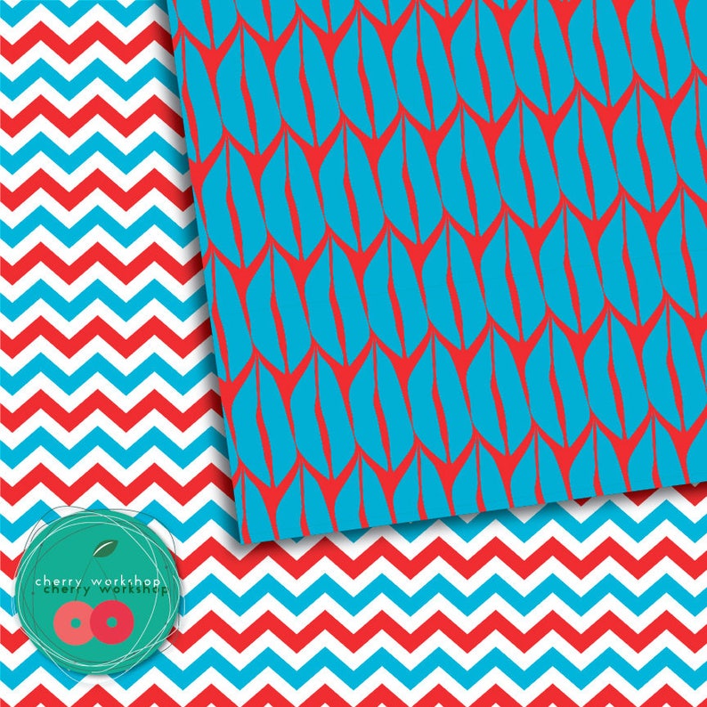 Cat in the Hat Dr Seuss Inspired Digital Paper "cat Hat" Digital Paper ...