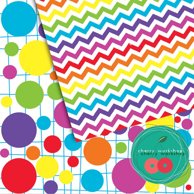 Rainbow Digital Paper Pack rainbow Patterns - Etsy