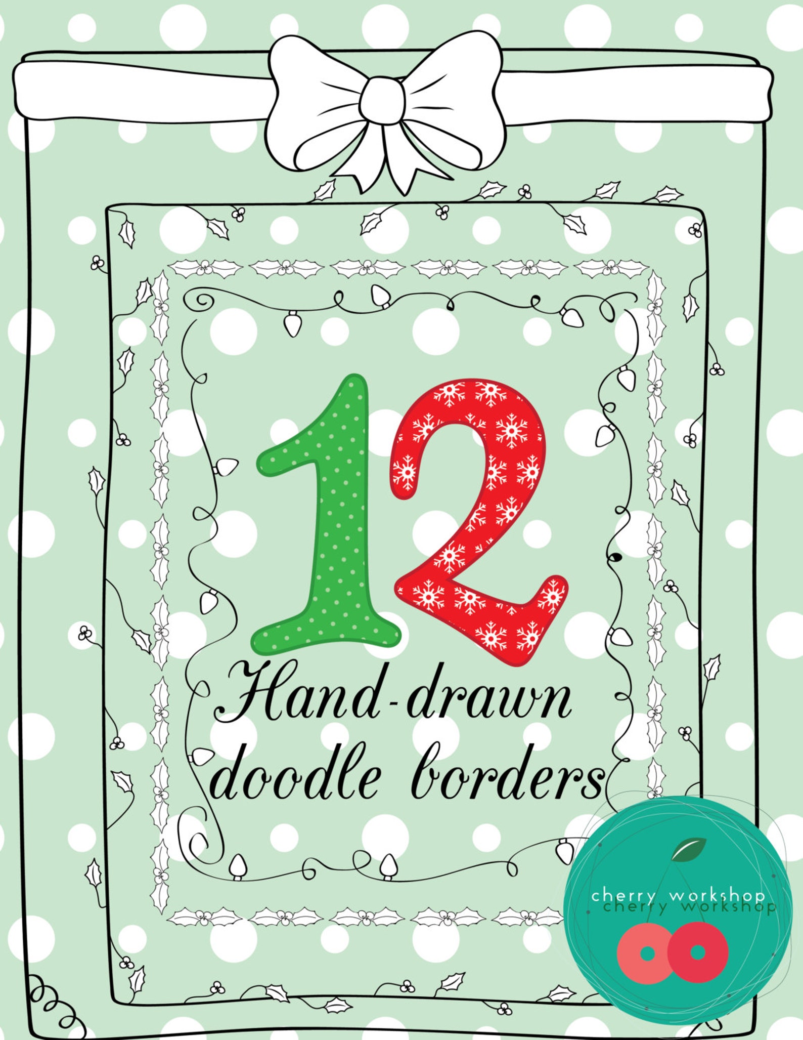 Christmas Doodle Borders Beautiful Frames for Your Christmas Design ...