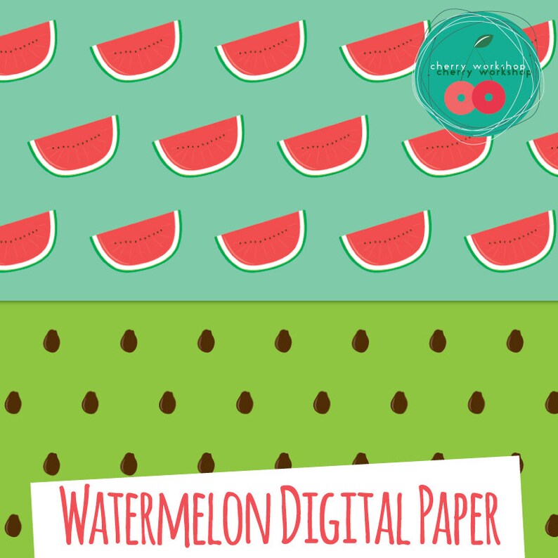 Watermelon Digital Paper - Etsy