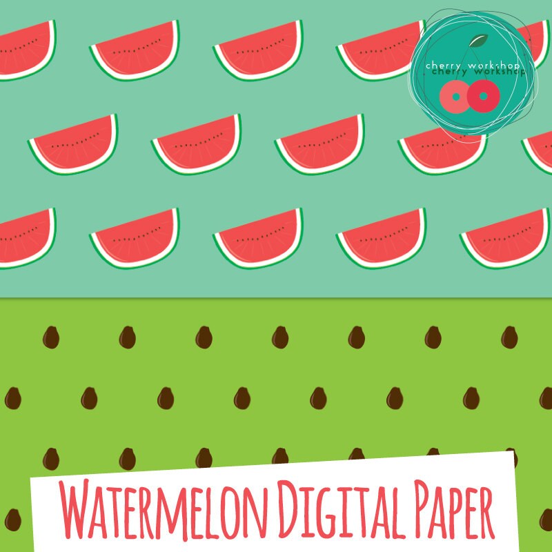 Watermelon Digital Paper - Etsy