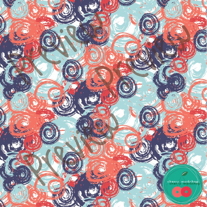 Coral Digital Paper Patters, Supplies, Waves, Geometric, Polka Dots ...