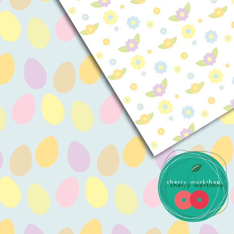 Easter Digital Paper pastel Easter Digital Paper Pack Spring Paper in ...