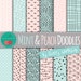 Valentines Day Digital Paper Mint and Peach Digital Paper mint and ...