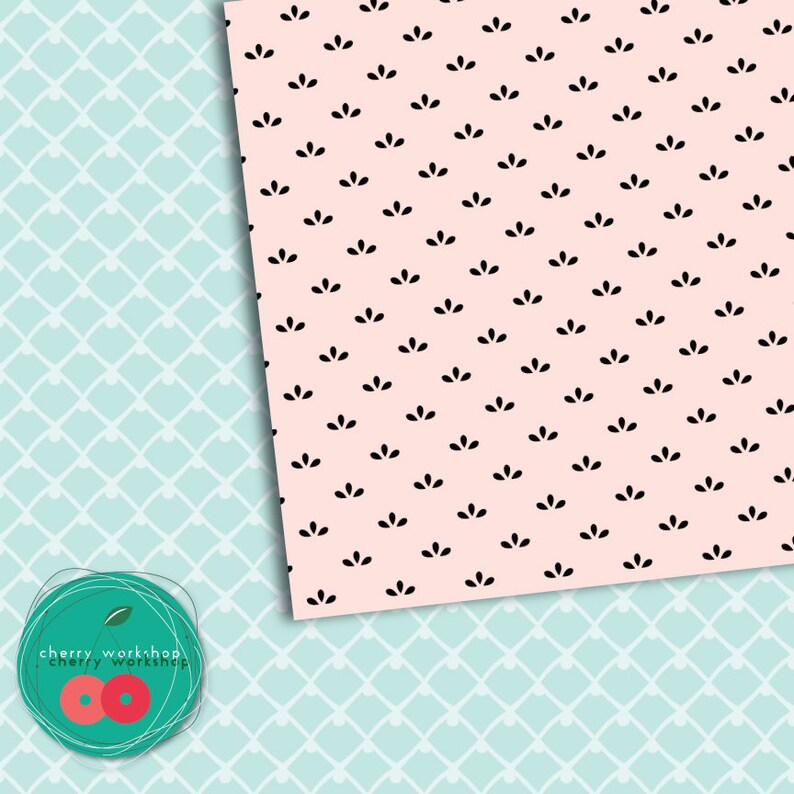 Valentines Day Digital Paper Mint and Peach Digital Paper mint and ...