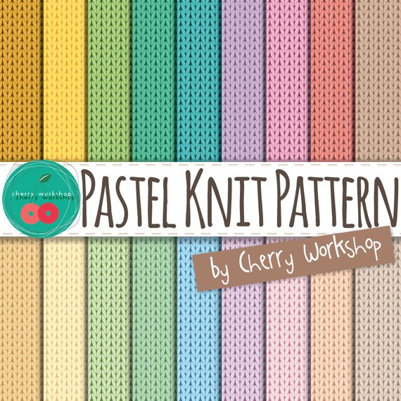 Knitted Pattern Digital Paper Pastel Colors Digital Papers | Etsy