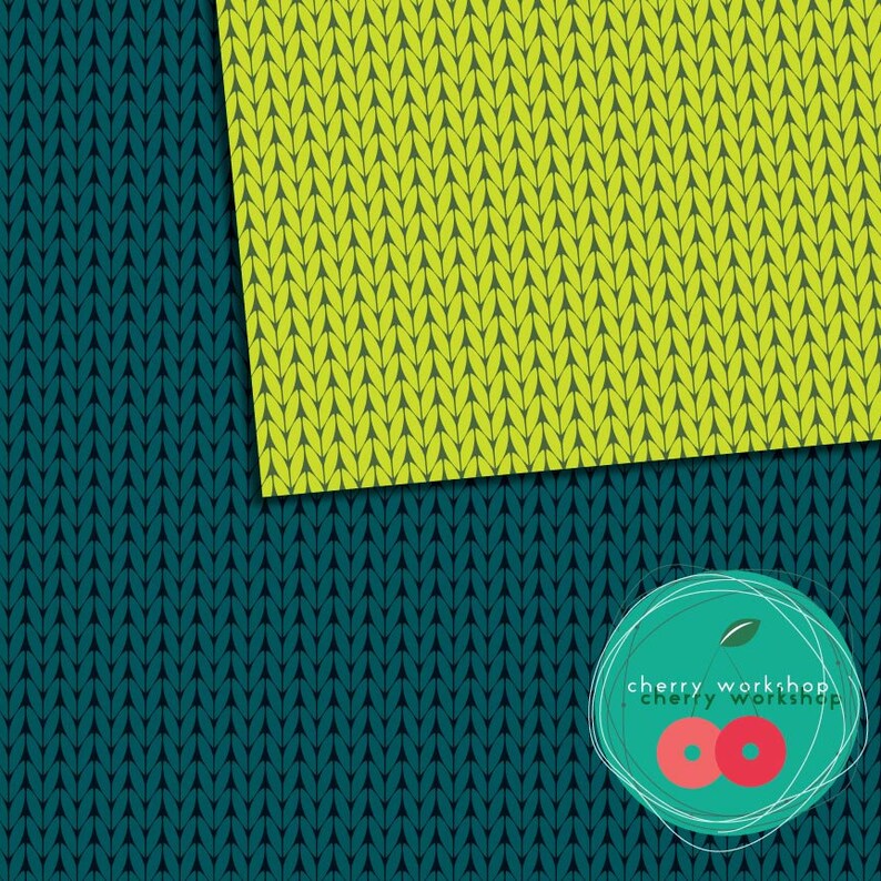 Knitted Digital Paper knit Brights Knitted Pattern | Etsy