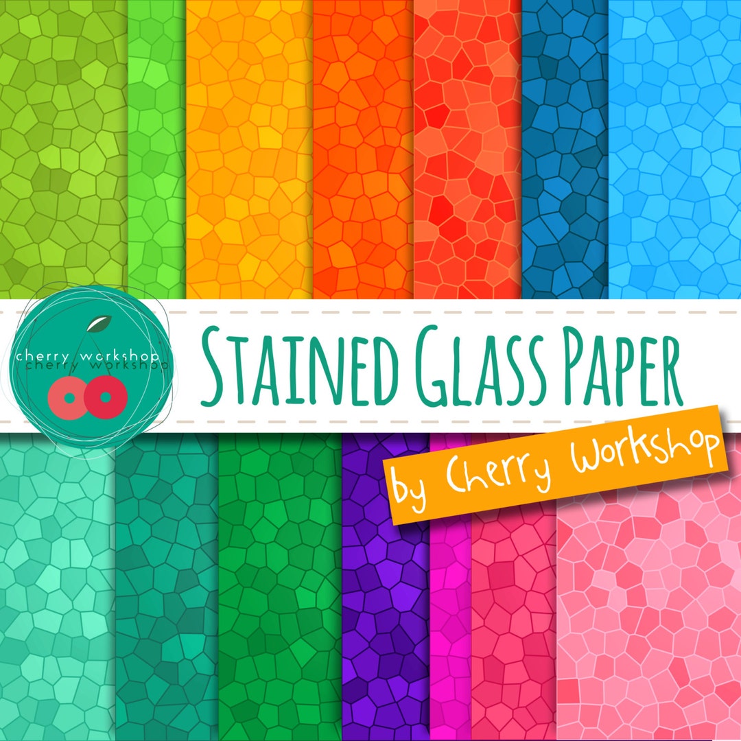 Digital Paper stained Glass Digital Paper Rainbow Digital Paper ...