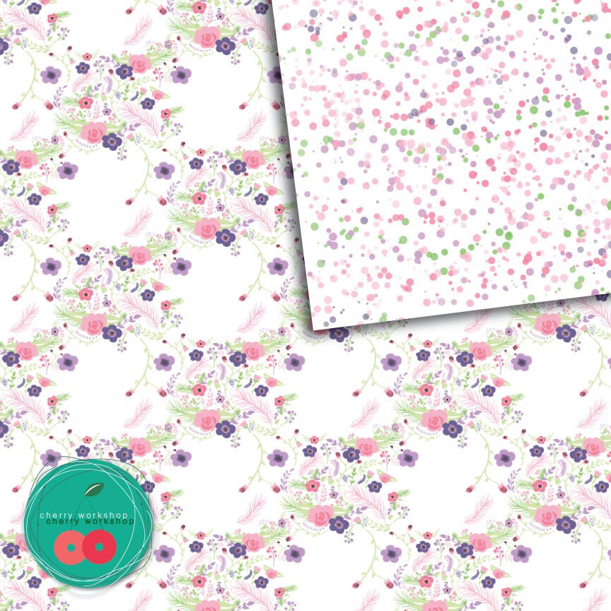 Spring Digital Paper spring Garden Wedding Digital - Etsy