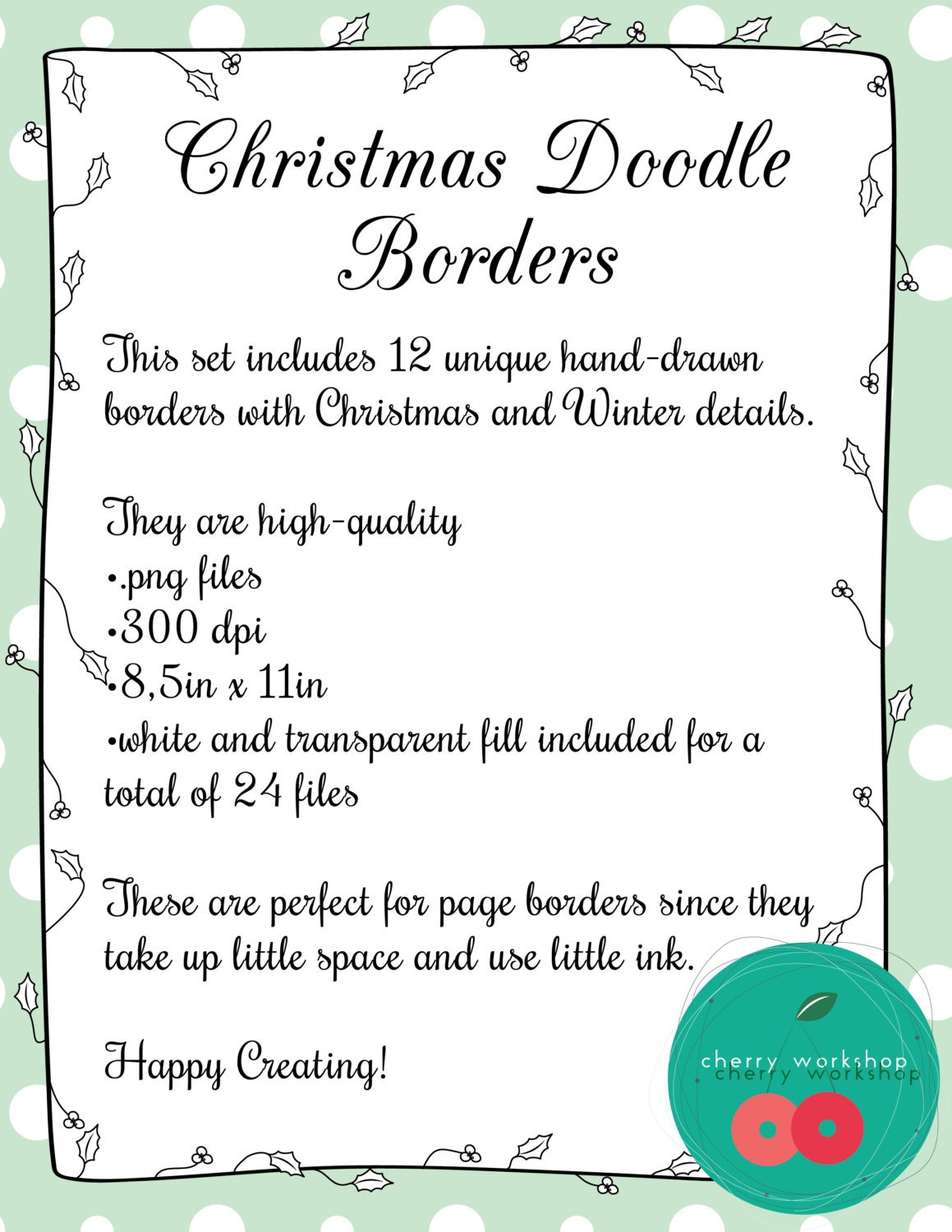 Christmas Doodle Borders Beautiful Frames for Your Christmas Design ...