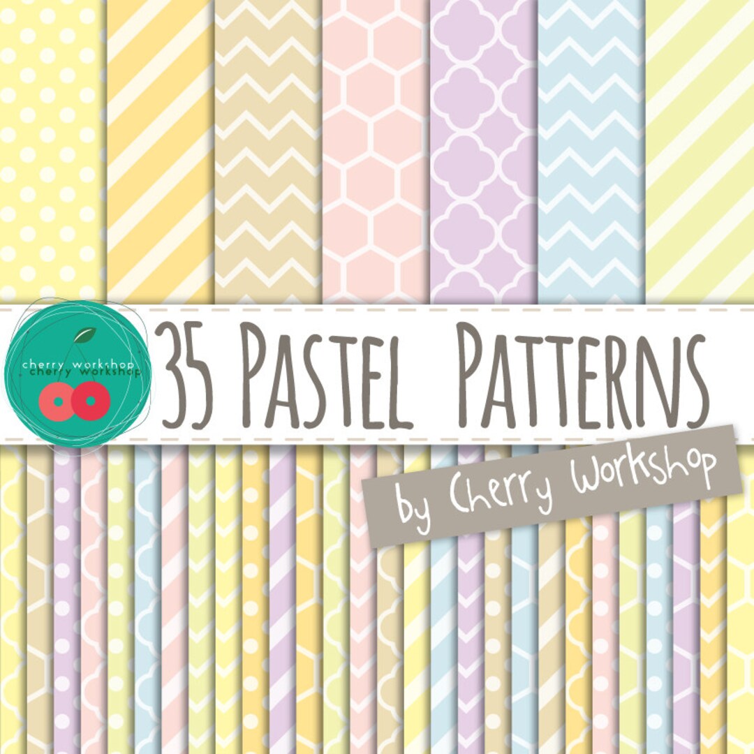 Pastel Digital Paper pastel Patterns Spring Digital Paper in Pastel ...