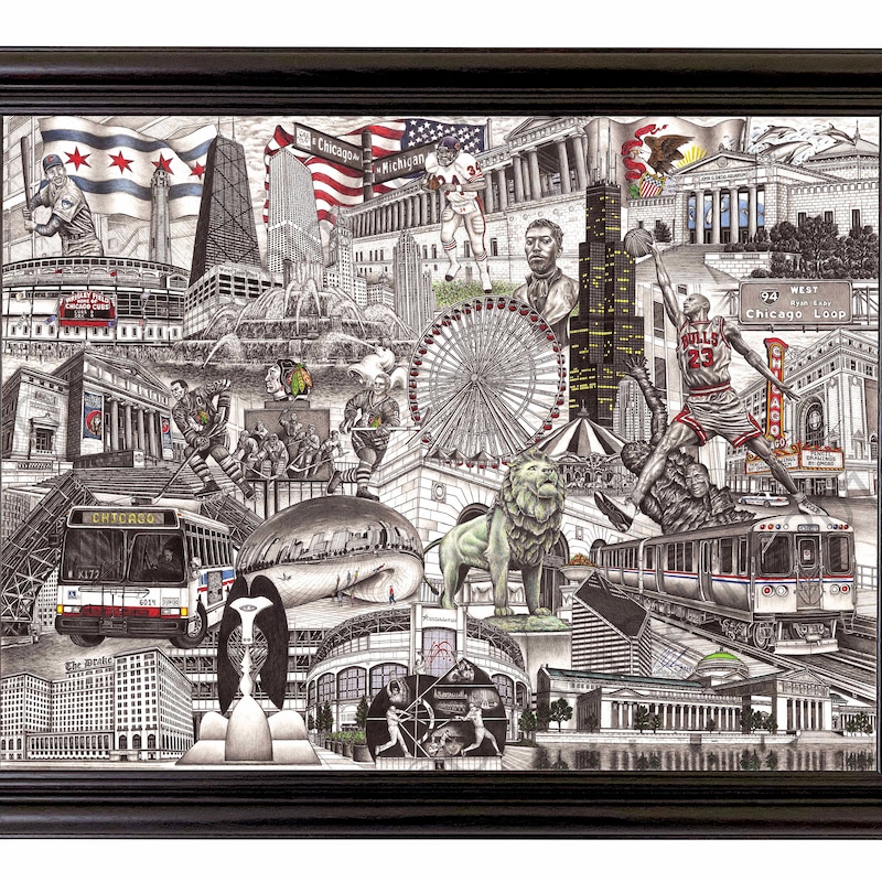 Chicago Sports Art - Etsy