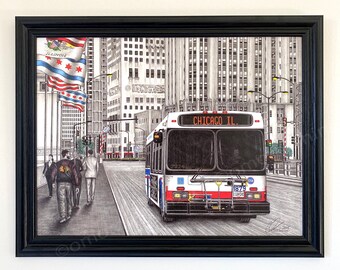 28 X 22 In. Chicago Sports Drawing print With Black Frame | Etsy