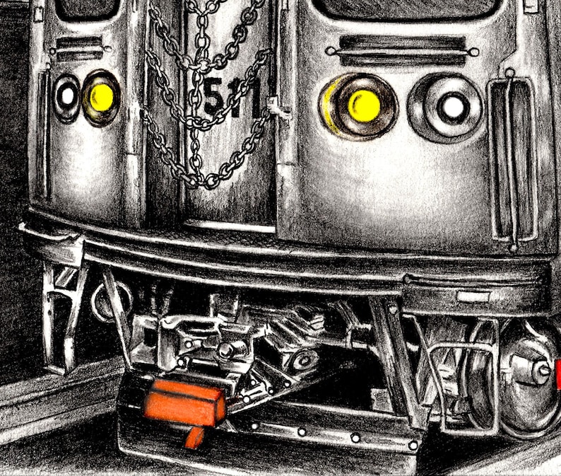 CTA Train Drawing- Direct From Artist- 18 X 24 Inch Print/lithograph - Etsy