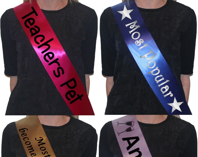 Personalised School Leavers Sash End of Year Award Sashes Funny Gift ...