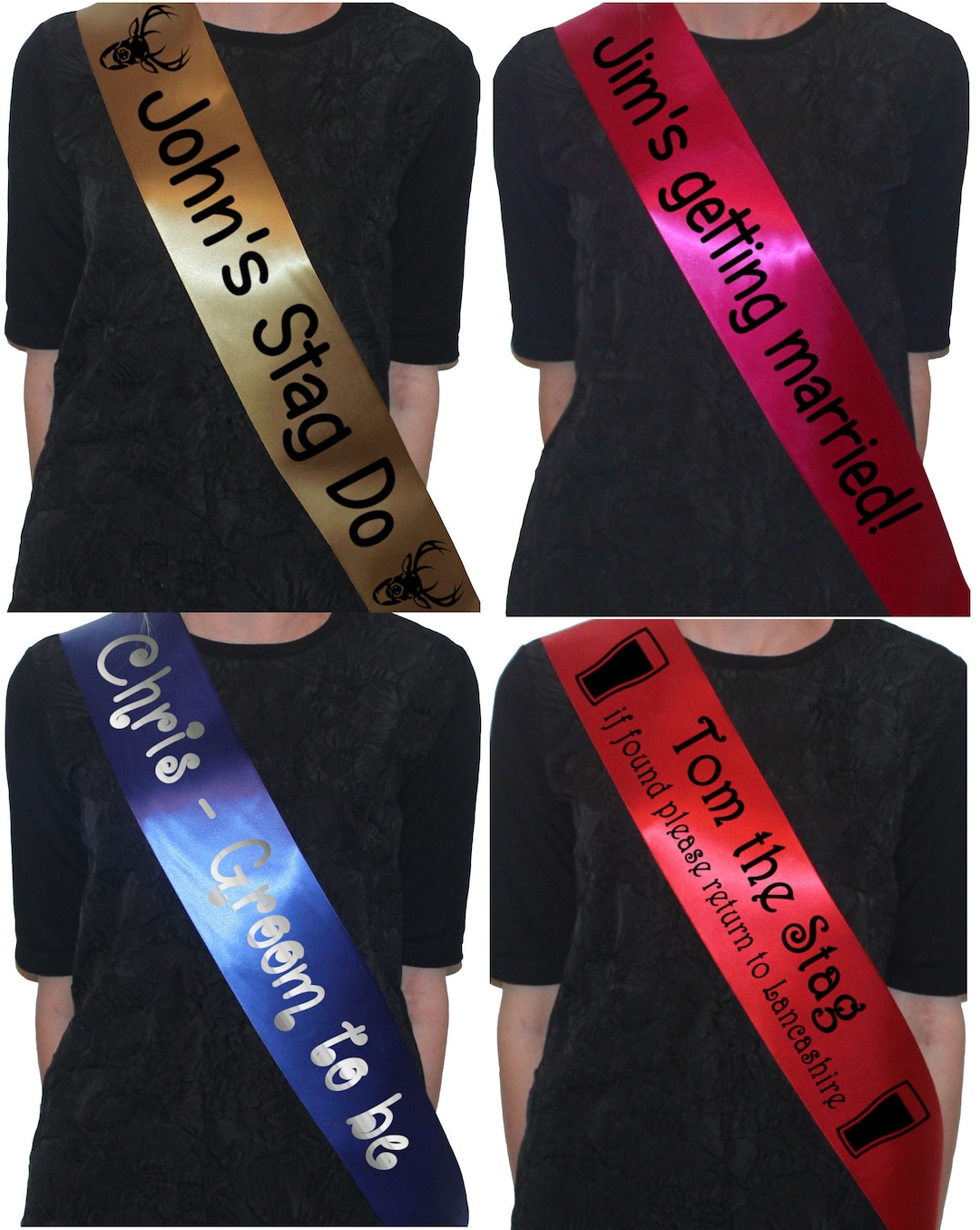 Personalised Stag Do Party Sash Funny Gift for Groom. Fun Sashes Any ...