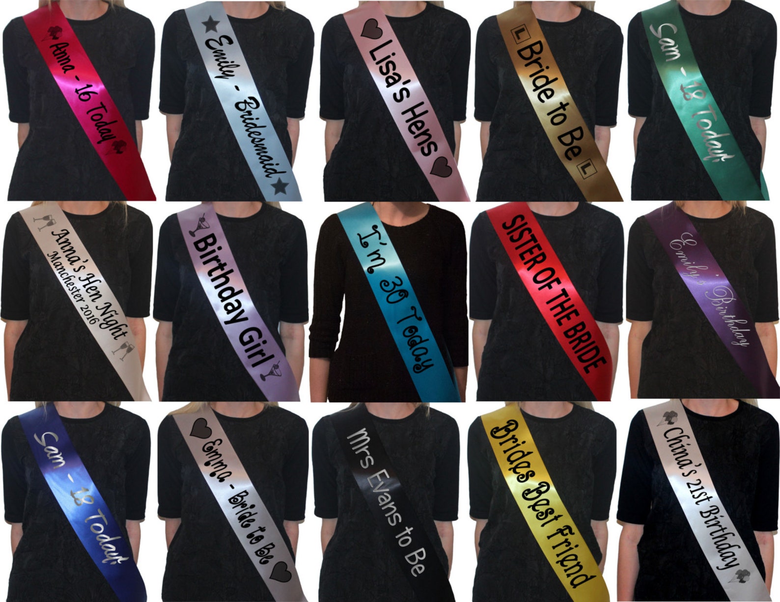Personalised Hen Party Sash / Birthday Sashes / Hen Night Do - Etsy UK