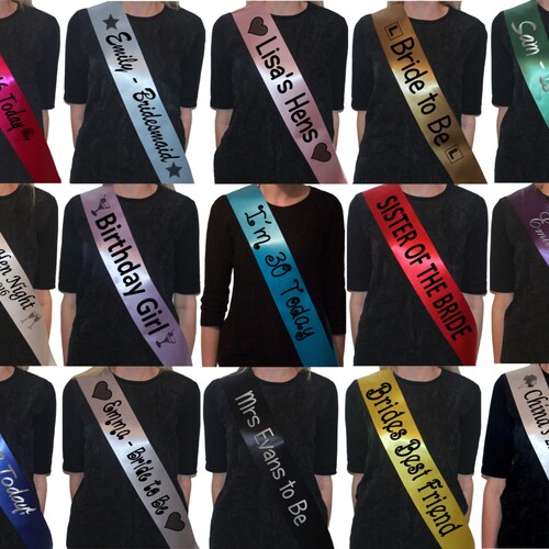 Personalised Hen Party Sash / Birthday Sashes / Hen Night Do - Etsy UK