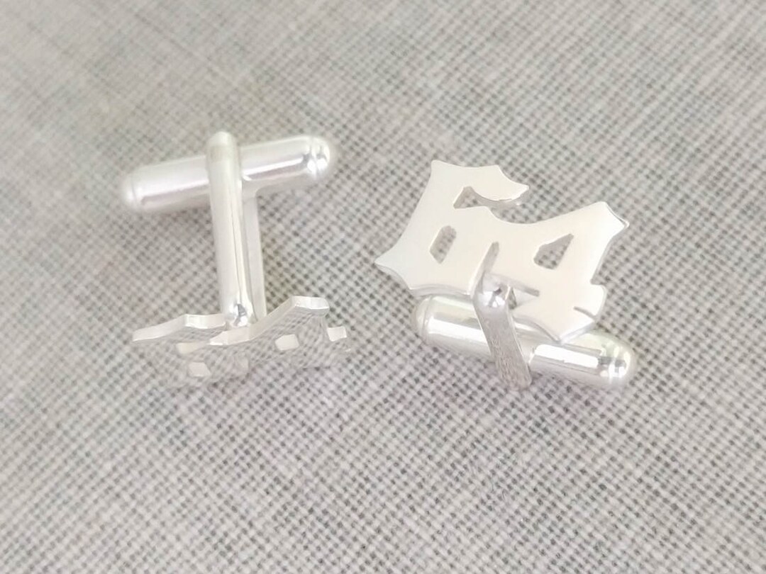 Old English Numbers Cufflinks, Wedding Cufflinks for Groom, Custom ...