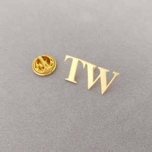Custom Your Initial Lapel Pin, Monogram Lapel Pin, Personalized Silver ...