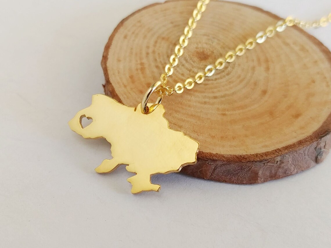 Personalized Ukraine Necklace Gold Ukraine Shaped Jewelry - Etsy