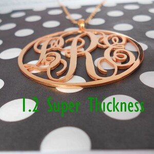 Circle Monogram Charm,3 Initial Monogram Necklace Rose Gold,three ...