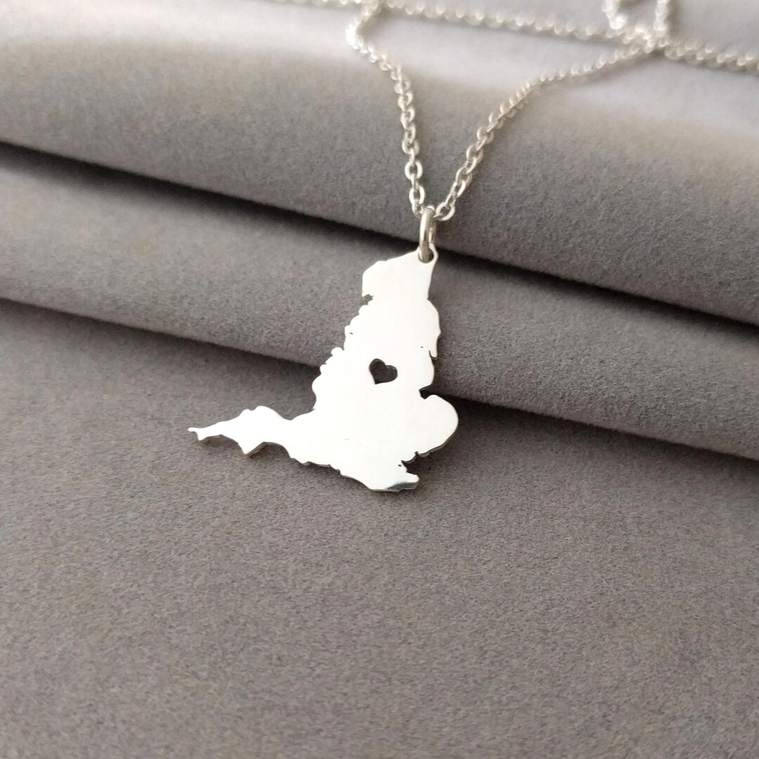 Personalized England Necklace, England Map Necklace, England Shaped ...