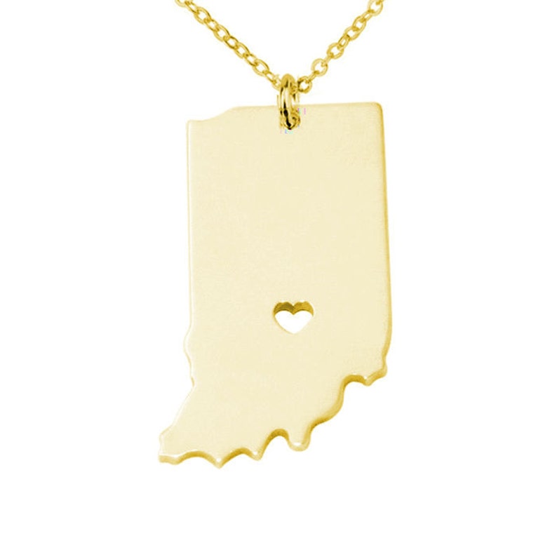 Silver Indiana State Charm Necklaceindiana State Necklace - Etsy