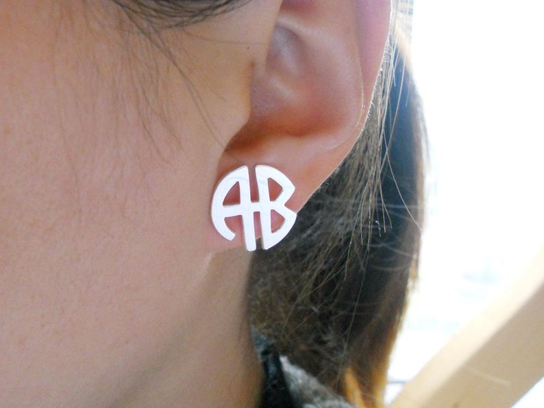 Monogram Stud Earringsmonogram Block Earringspersonalized - Etsy