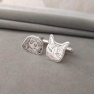 Custom Cat Portrait Cufflinks, Personalized Pet Portrait Cufflinks, Any ...