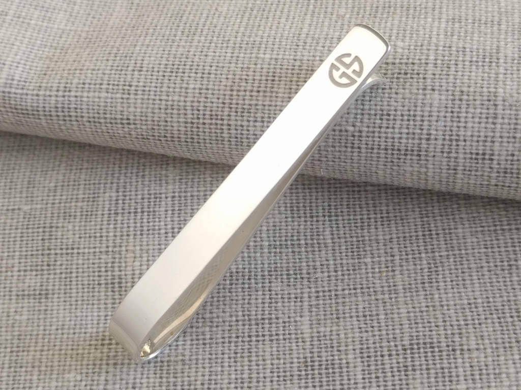 Tie Clip Groomsmen,personalized Tie Bar,monogram Tie Bar Clip, Sterling ...