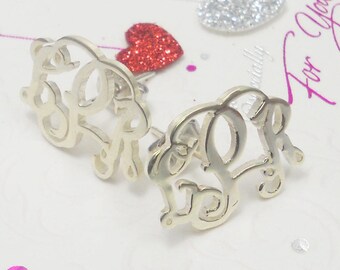 Custom Any Initial Monogram Earingspersonalized Monogram - Etsy