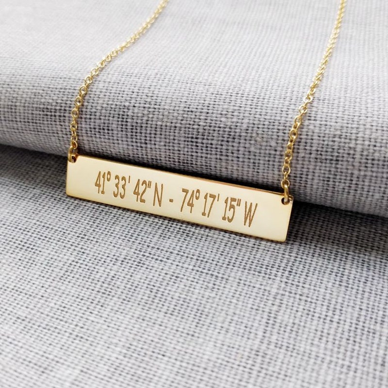 Latitude Longitude Necklace - Etsy