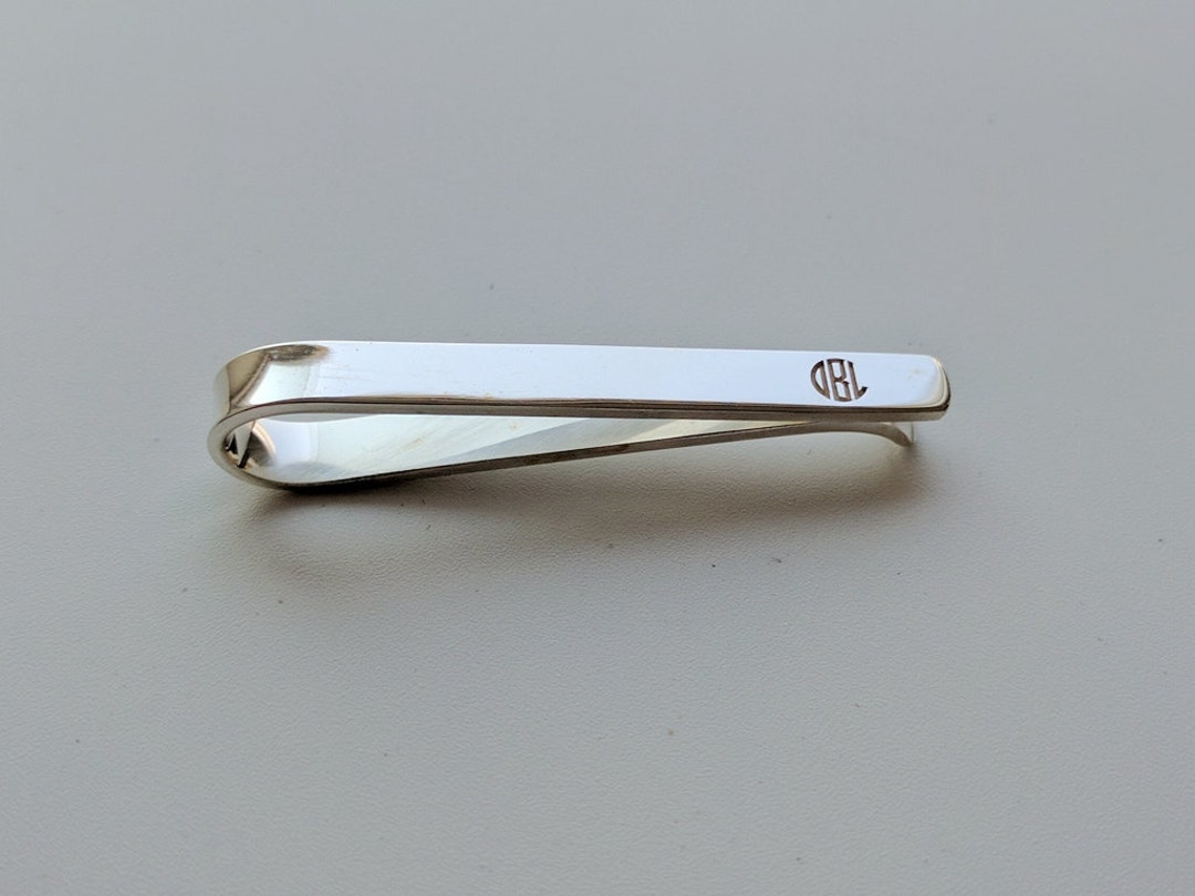 Monogram Tie Clip,monogrammed Wedding Tie Clip,tie Clip Personalize ...