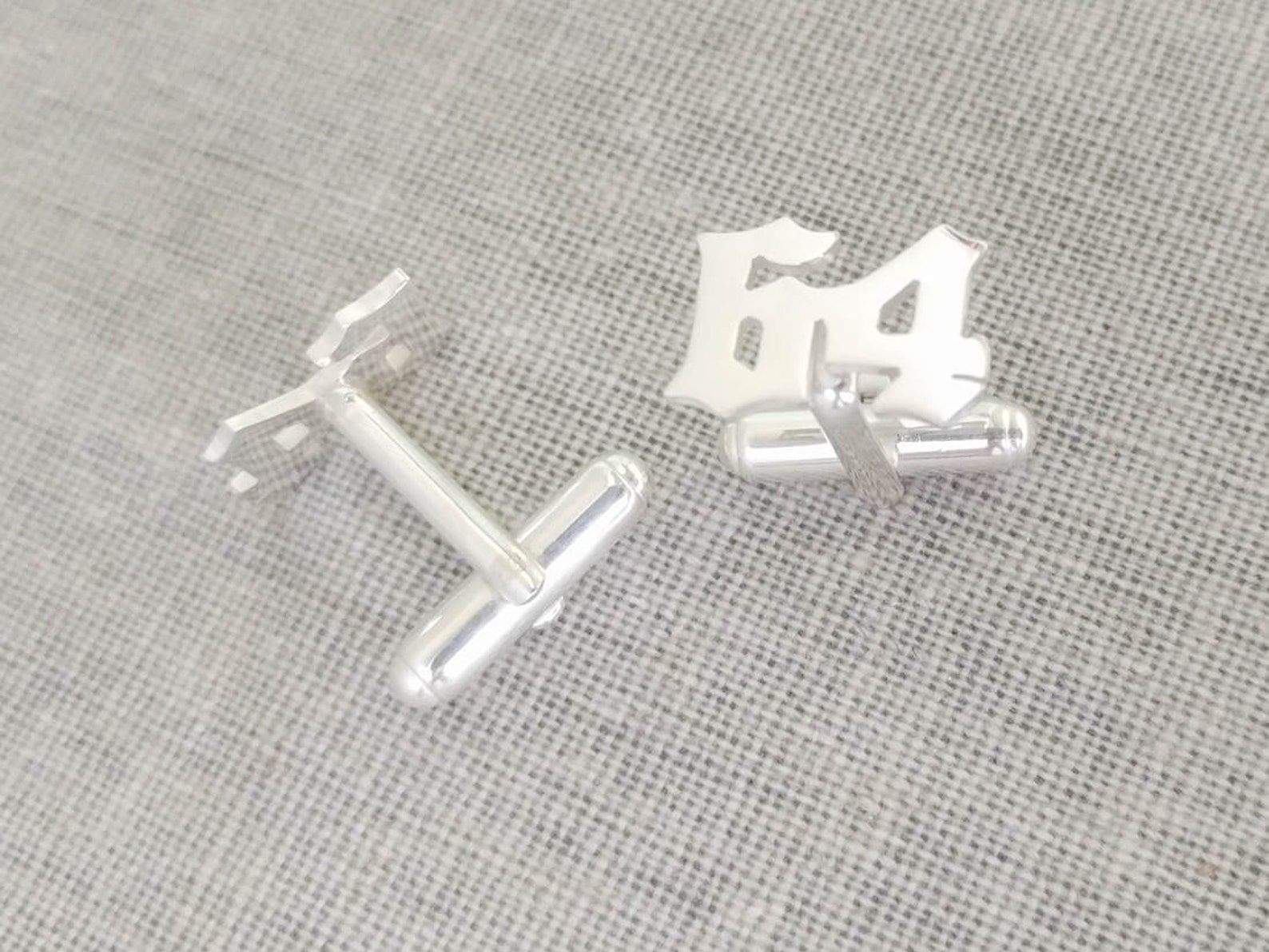 Old English Numbers Cufflinks, Wedding Cufflinks for Groom, Custom ...
