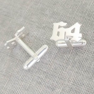 Old English Numbers Cufflinks, Wedding Cufflinks for Groom, Custom ...