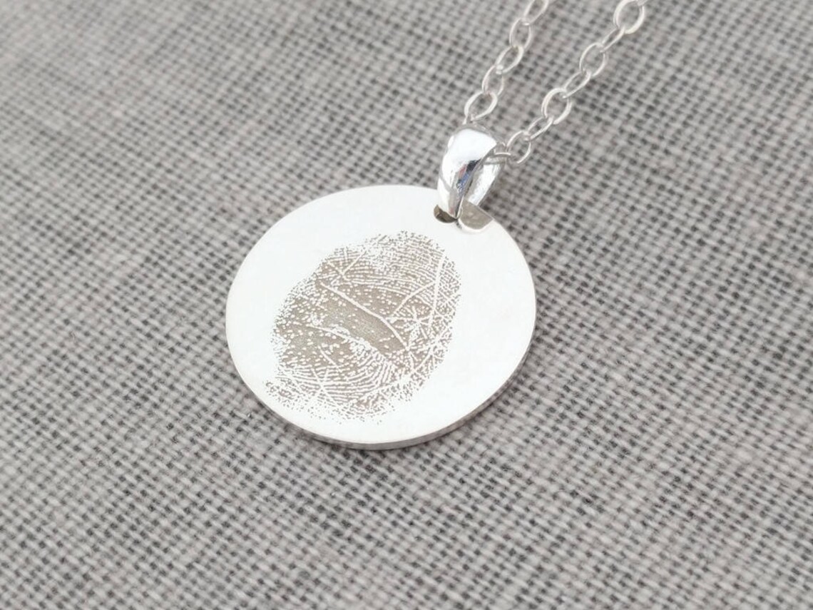Personalized Fingerprint Necklace,actual Finger Print Jewelry,silver ...