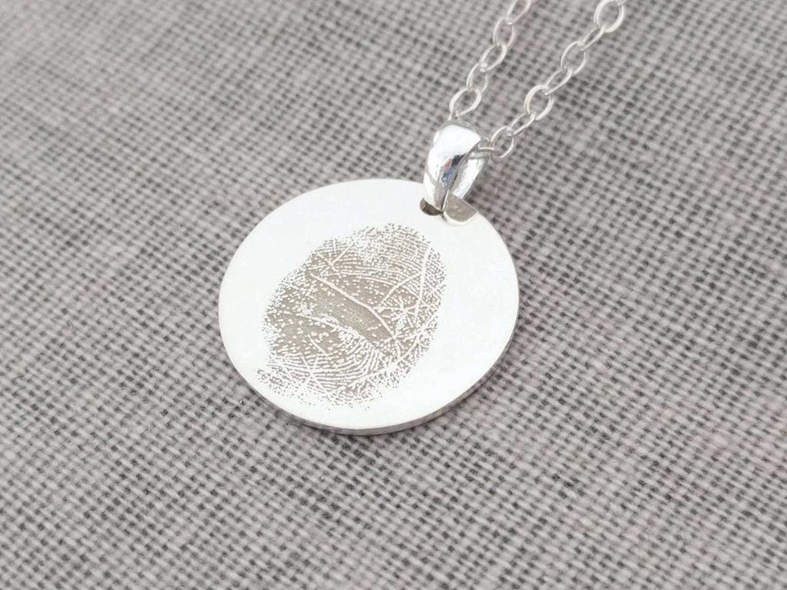 Personalized Fingerprint Necklace,actual Finger Print Jewelry,silver ...