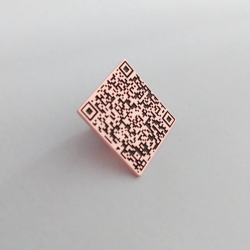 Your QR Code Lapel Pin, Engraved Any QR Code Lapel Pin, Custom QR Code ...