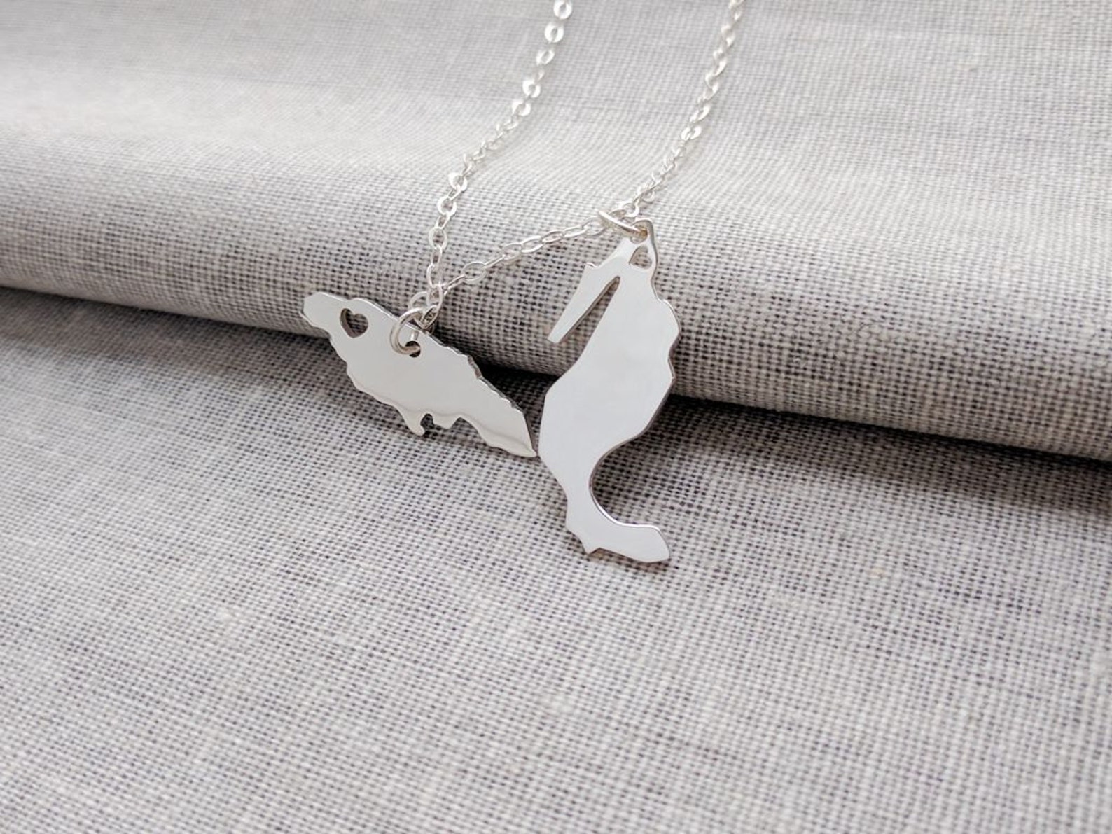 Two Countries Necklace,silver Two Country Necklace,best Friendship ...