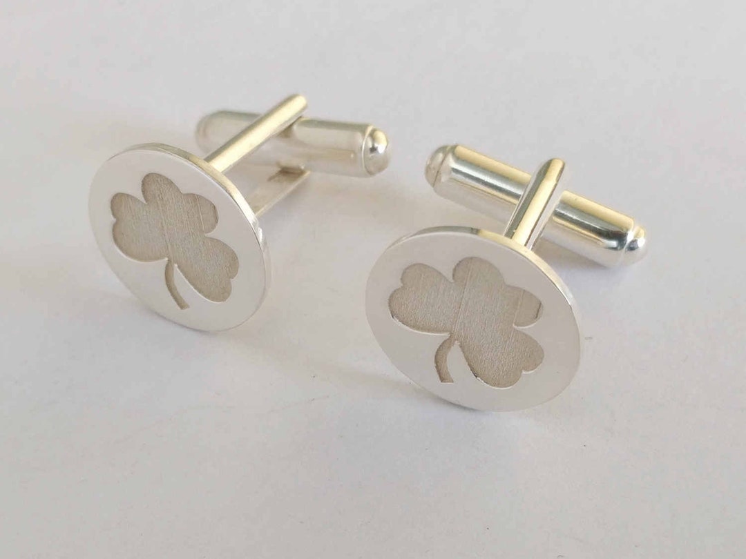 Shamrock Cufflinks, National Symbol of Ireland Cuflinks,engraved Cuff ...