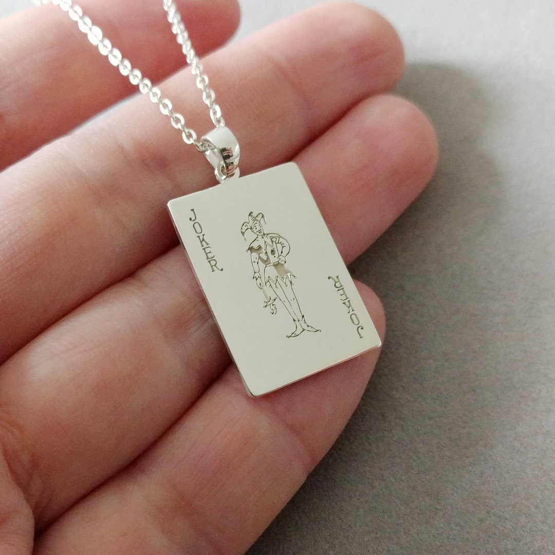 Joker Playing Card Necklace, Custom Poker Necklace, Blackjack Lover ...
