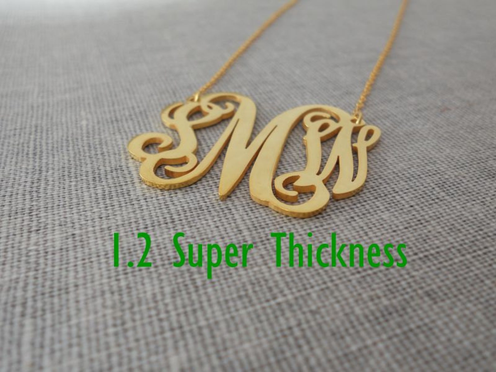 Large Monogram Necklace Gold1.75 Inch Monogram Celebrity - Etsy