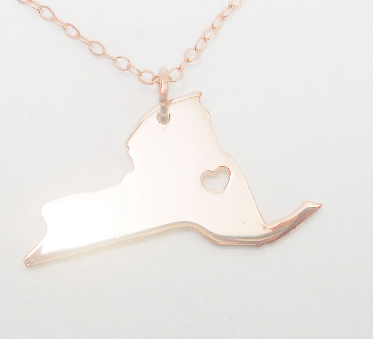 Gold New York State Necklaceny State Charm Necklace With A - Etsy Hong Kong