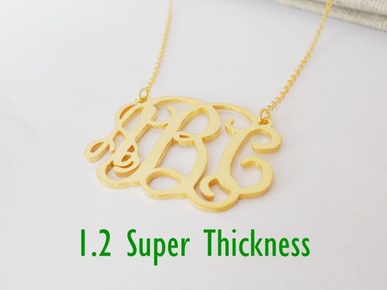 1 Inch Monogram Necklacegold Monogram Necklace3 Initials | Etsy