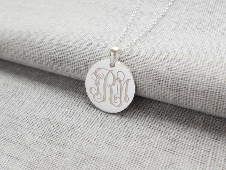 3 Initials Monogram Necklace Gold Monogram Children Initials - Etsy