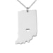 Silver Indiana State Charm Necklace,indiana State Necklace With A Heart ...