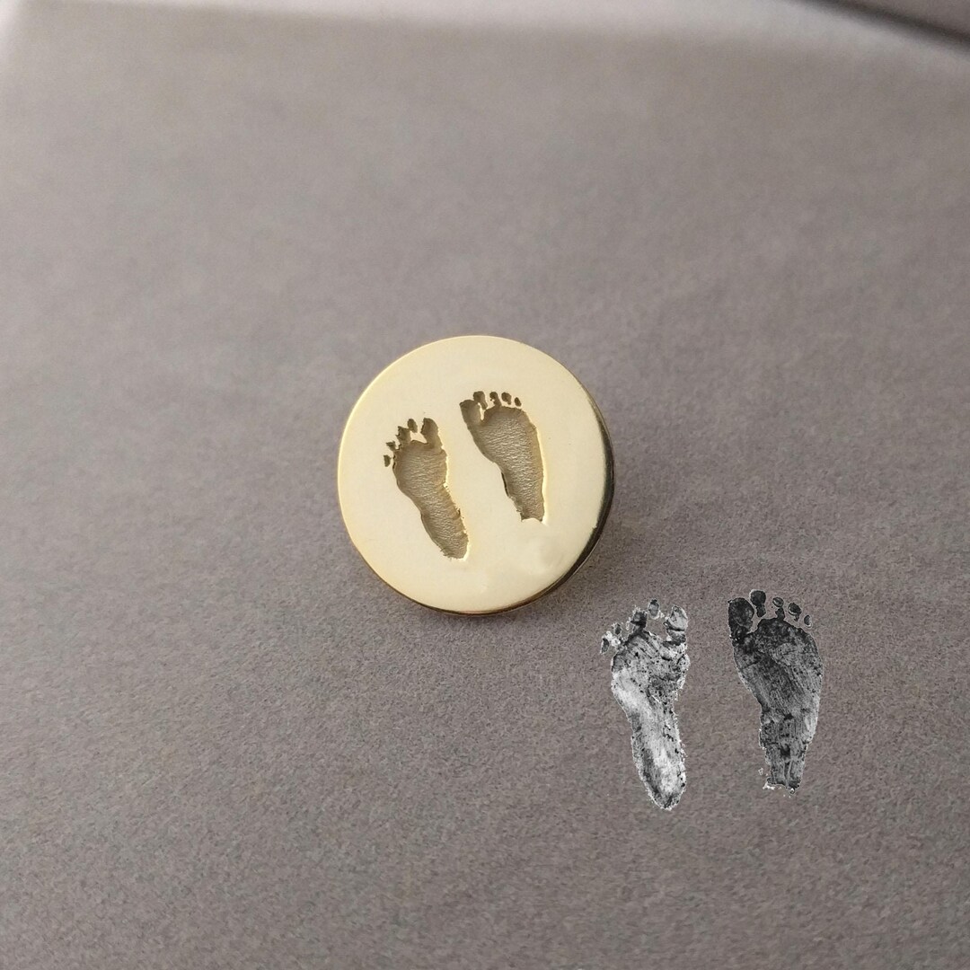 Personalized Footprints Lapel Pin, Actual Footprints Lapel Pin ...
