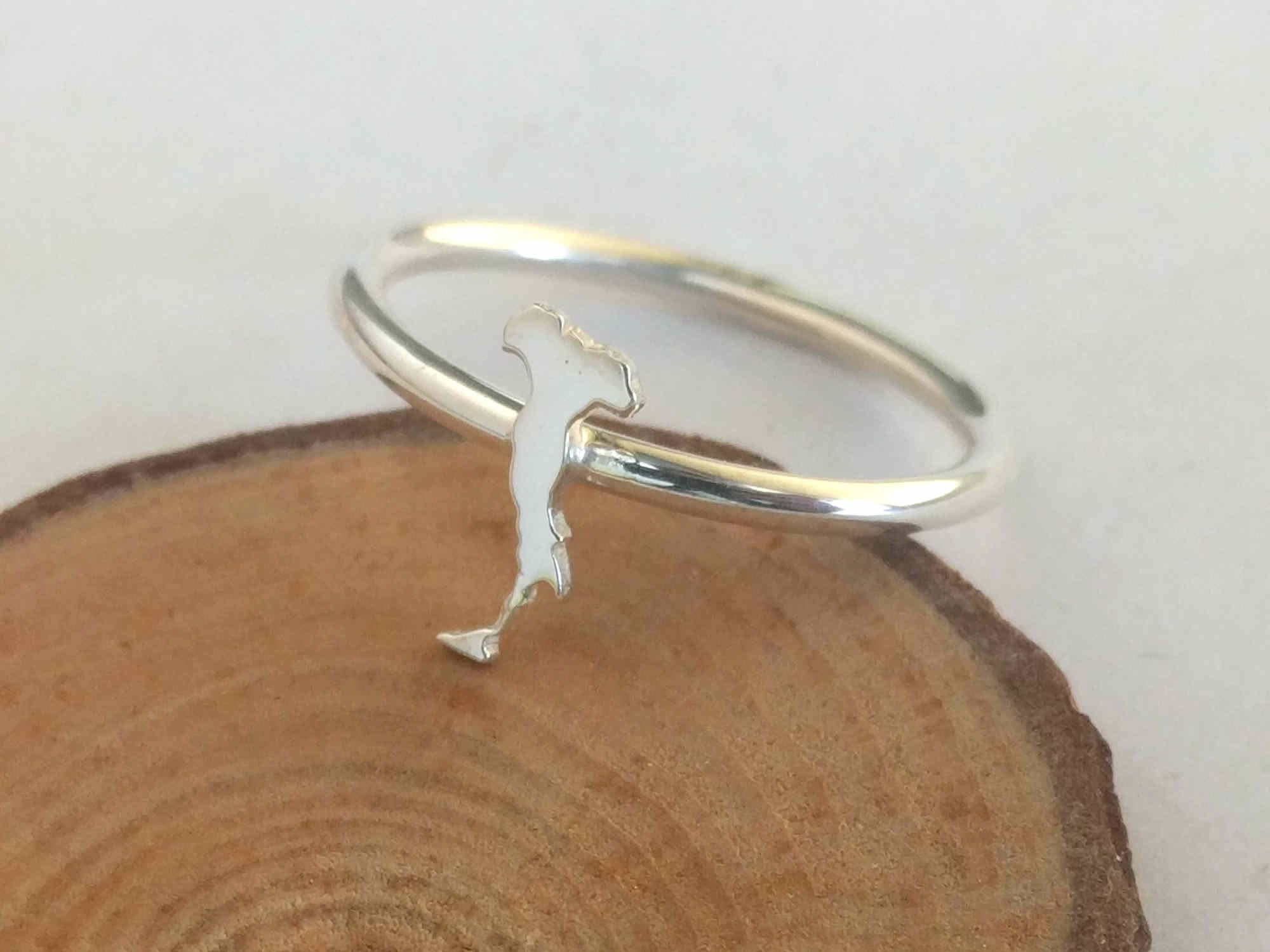 Silver Italy Ring Personalized Any State Ring Silver Country - Etsy